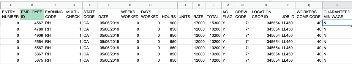 Famous: Payroll import file format – Pago